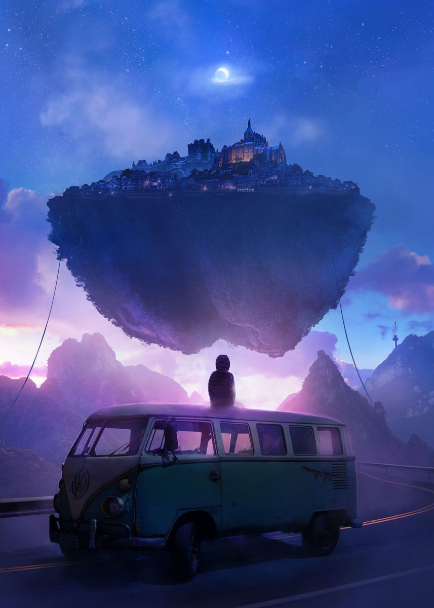 'Floating Island' Poster by wowmello | Displate