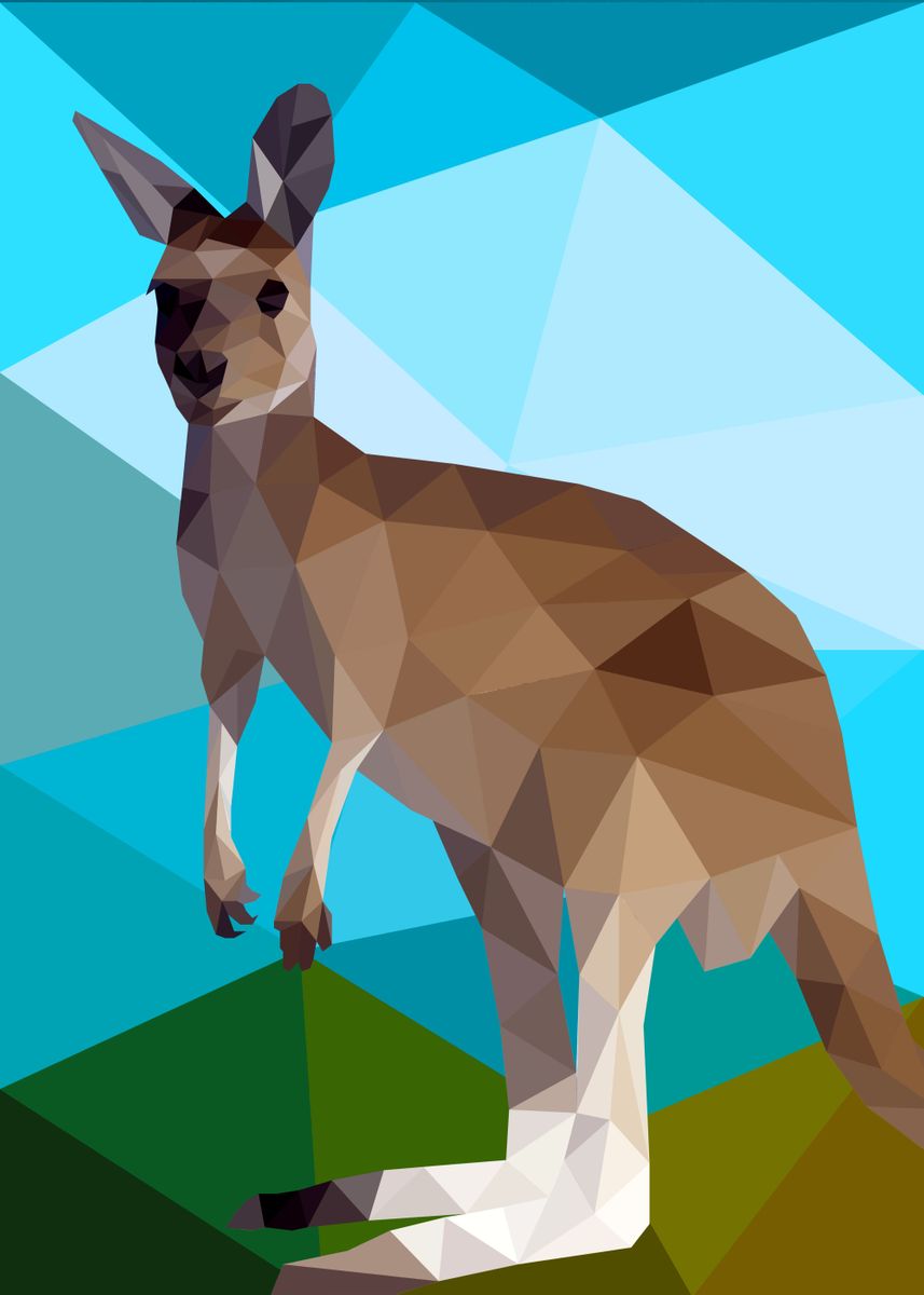 'Kangaroo' Poster, picture, metal print, paint by toan nguyen | Displate