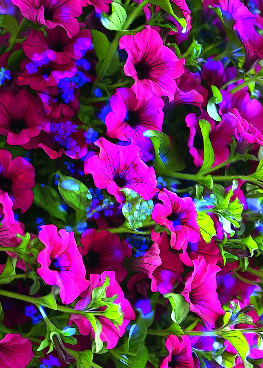 'Violet Flowers' Poster, picture, metal print, paint by vandervisuals ...