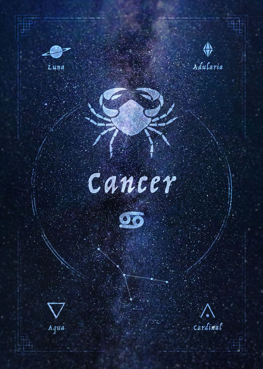 'Cancer zodiac sign' Poster, picture, metal print, paint by Bem ...
