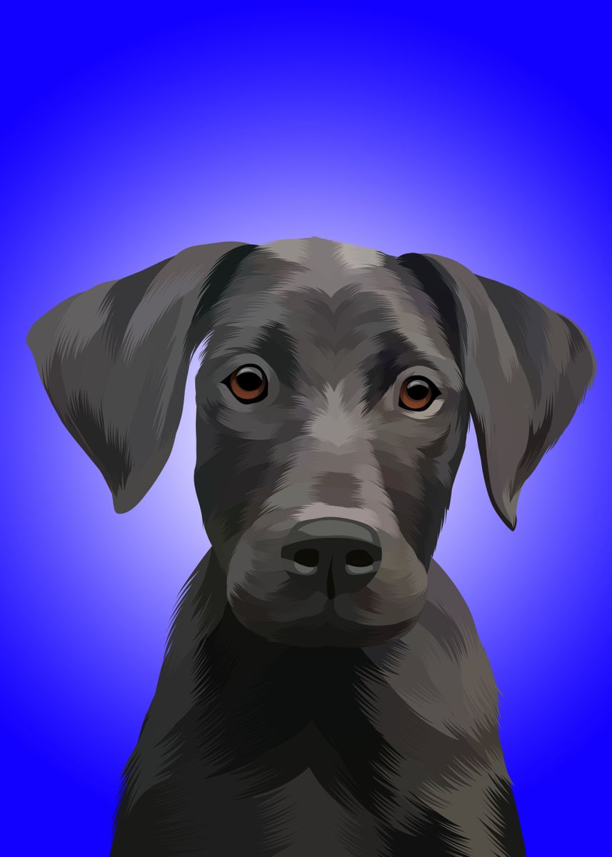 'DOG VEKTOR' Poster, picture, metal print, paint by hiken three | Displate