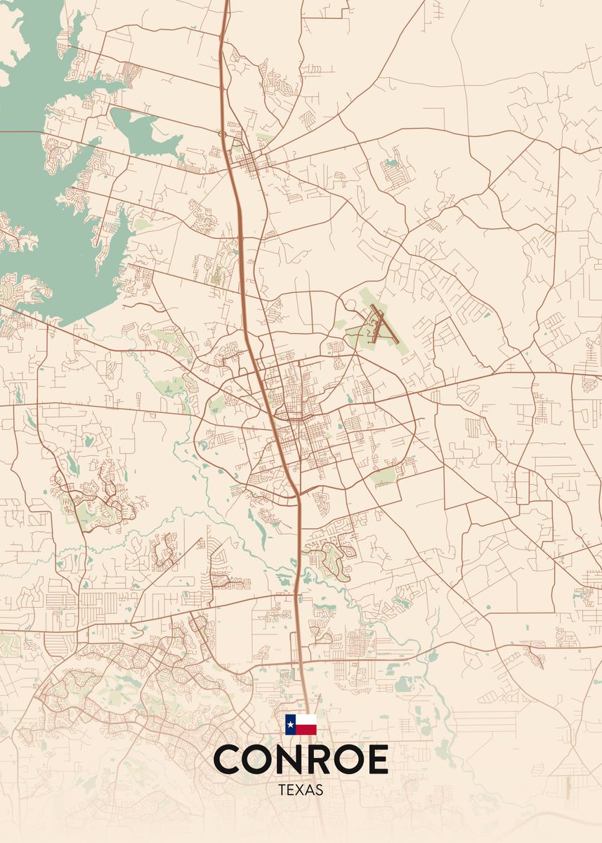 'Conroe TX' Poster, picture, metal print, paint by IMR Designs | Displate