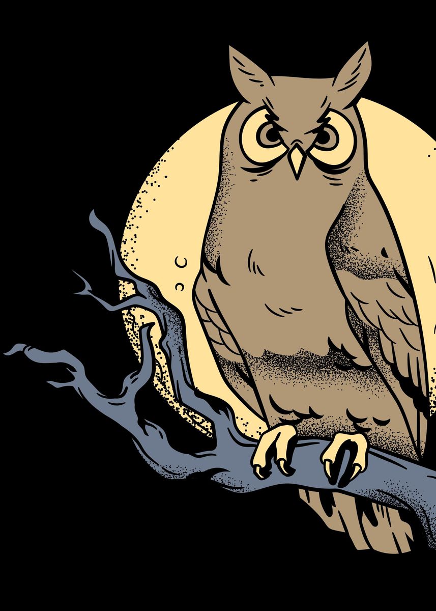 'Owl Lovers Art 22' Poster, picture, metal print, paint by Oizy ...