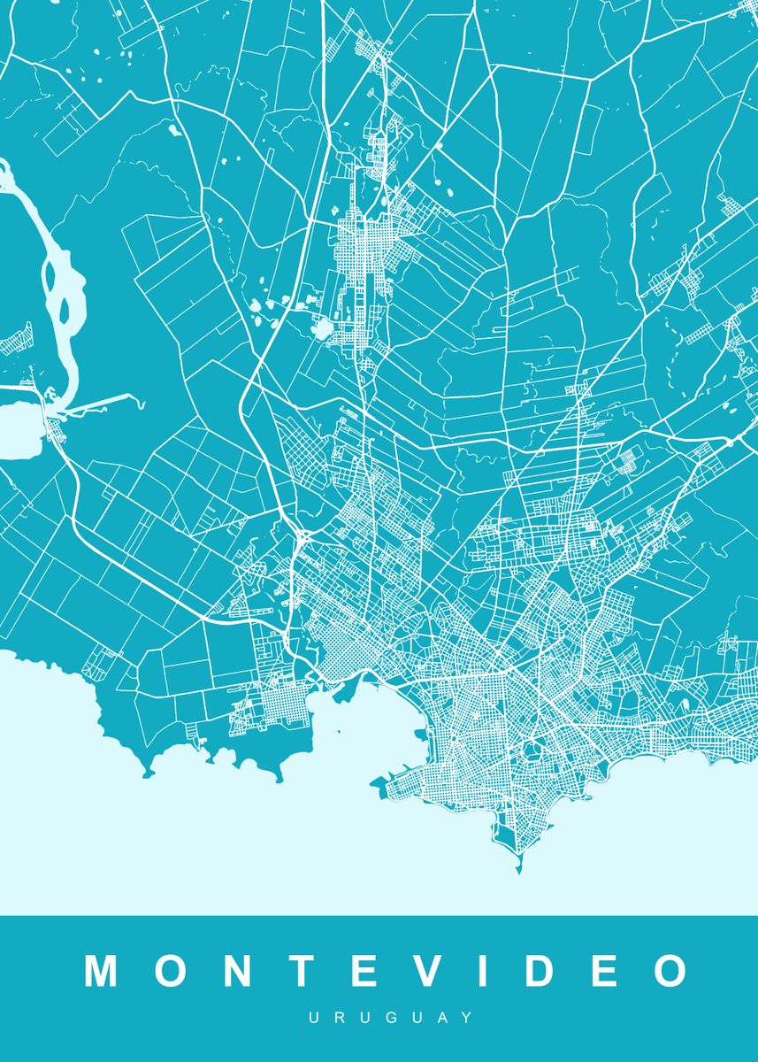 'MONTEVIDEO Map URUGUAY' Poster by UrbanMaps | Displate