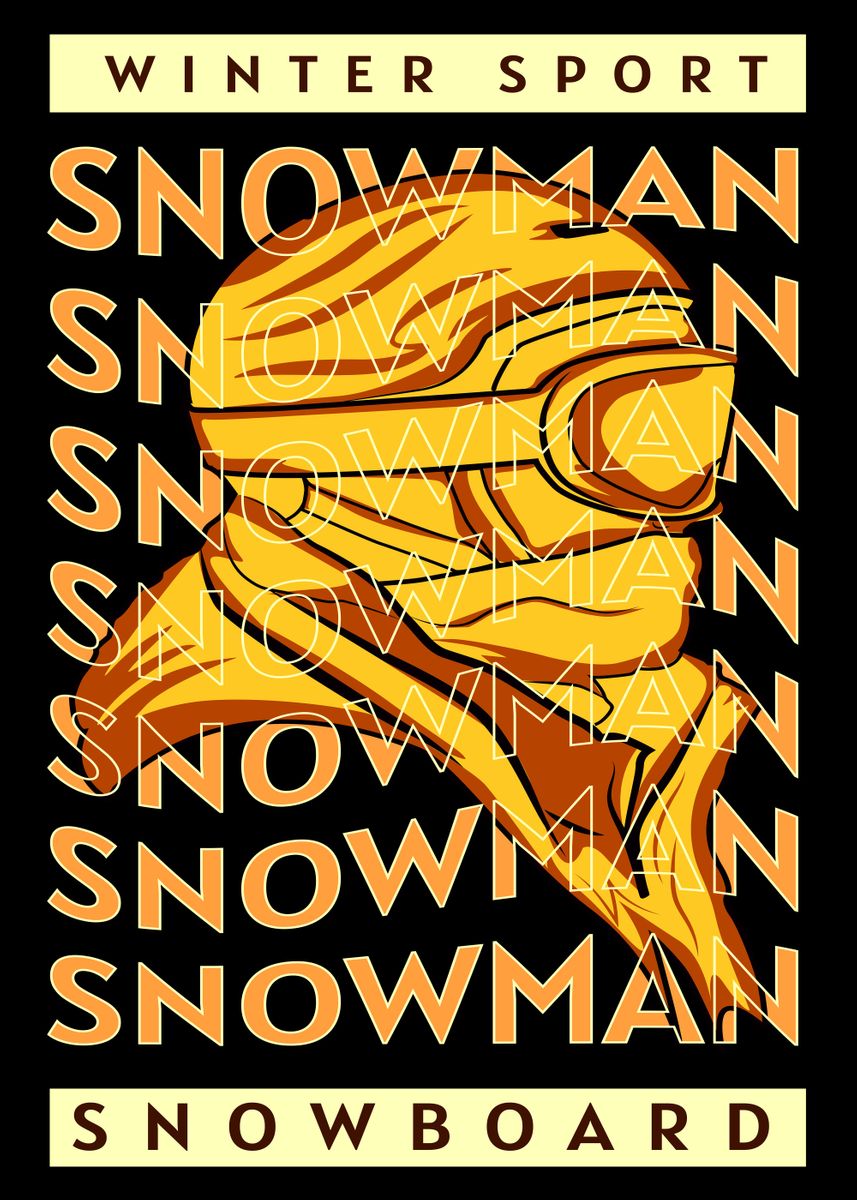 'Snowboard' Poster, picture, metal print, paint by 80s Retro | Displate