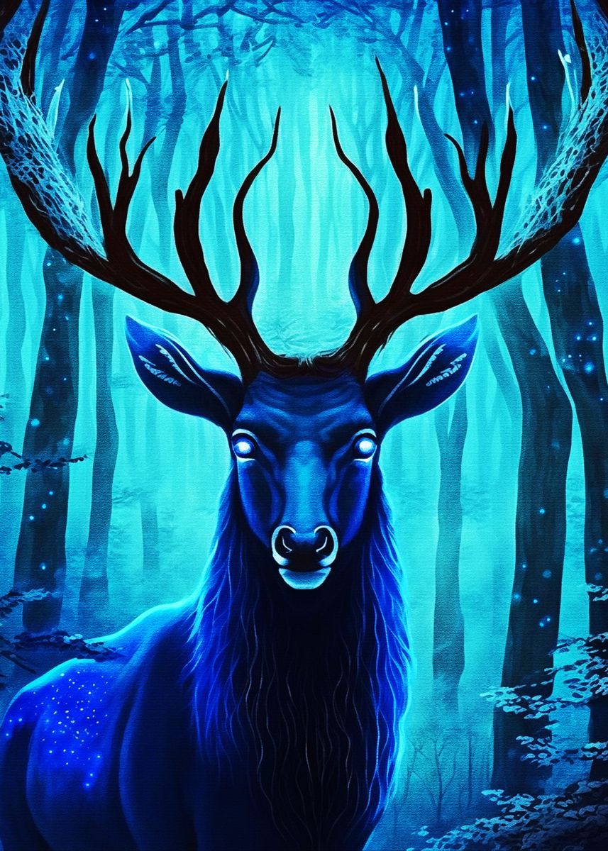 'mythical Deer' Poster, picture, metal print, paint by Muh Asdar | Displate
