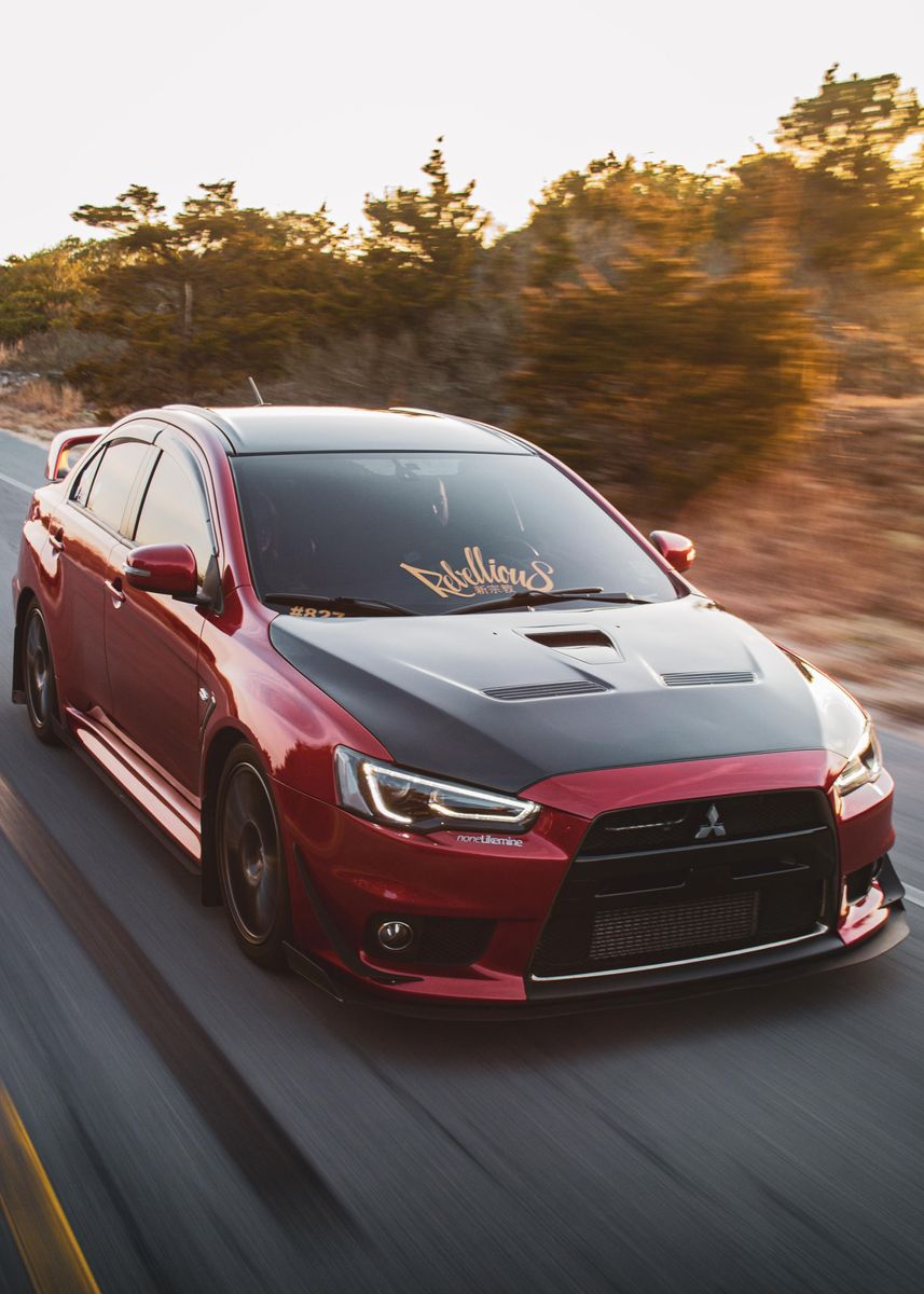 'Lancer Evo' Poster, picture, metal print, paint by STEEDA | Displate