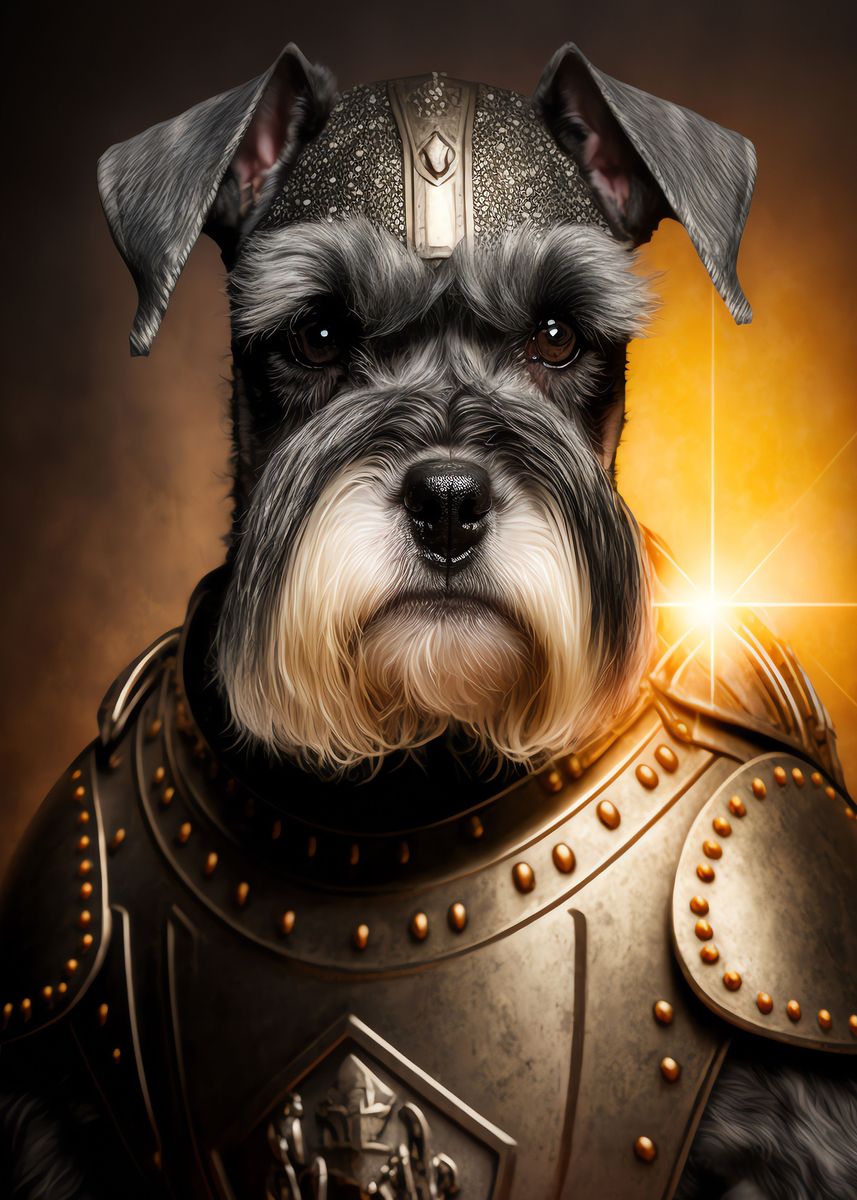'Schnauzer Warrior' Poster, picture, metal print, paint by betusixart ...