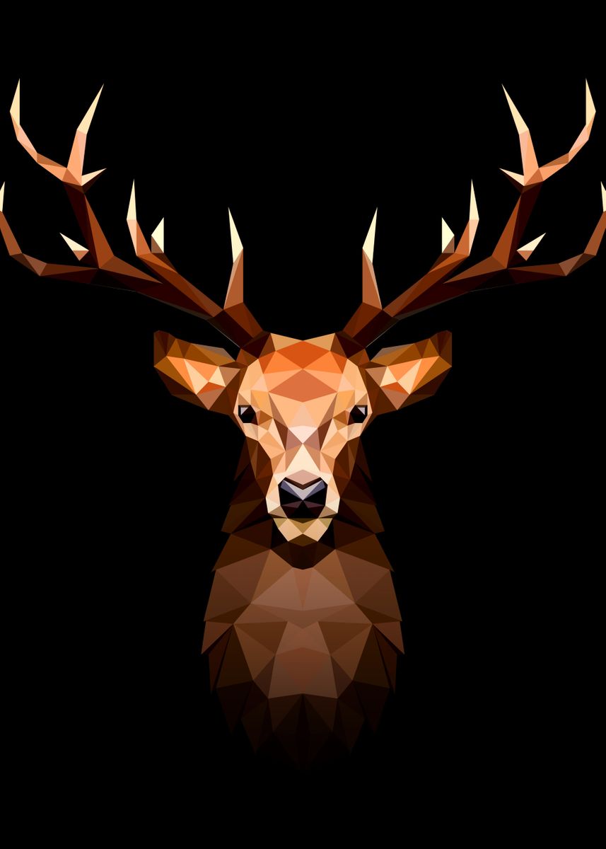 'Deer' Poster, picture, metal print, paint by dung nguyen | Displate