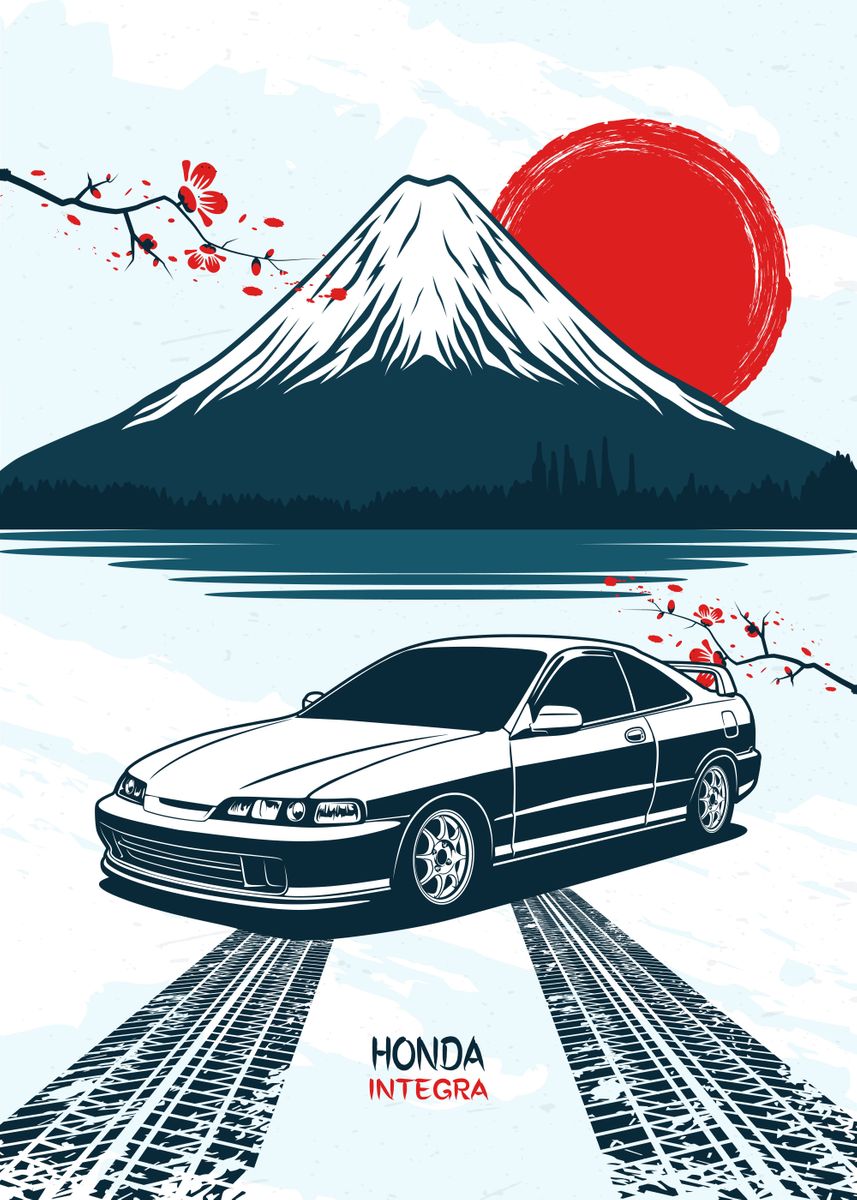 'Honda Integra' Poster, picture, metal print, paint by Faissal Thomas ...