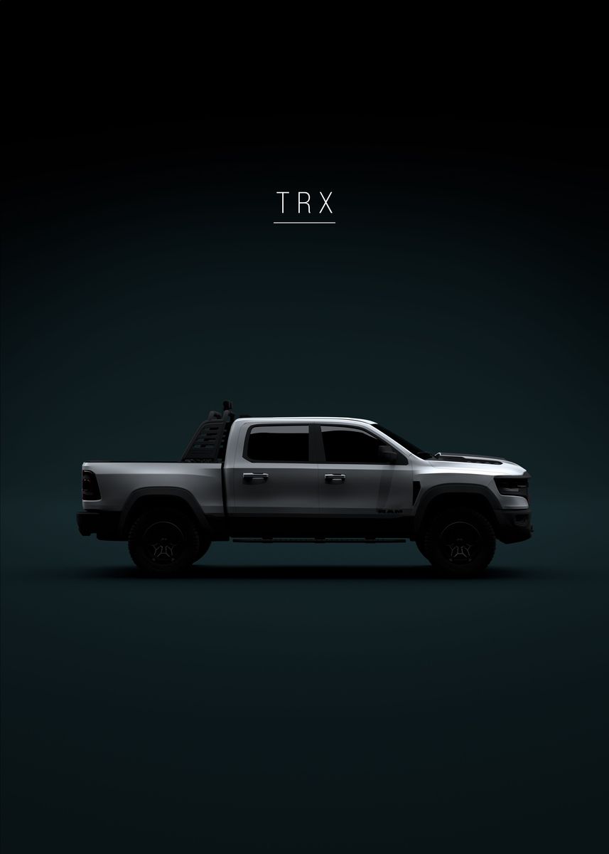 '2021 1500 TRX White' Poster, picture, metal print, paint by 21 MXM ...