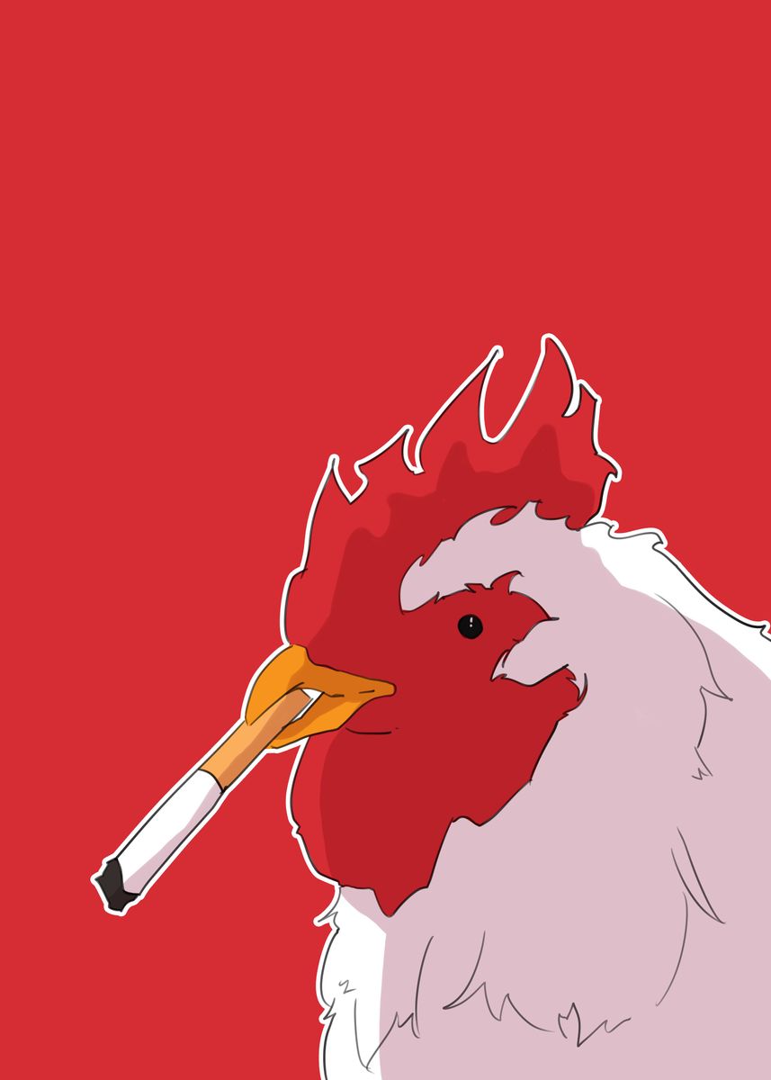 'smoking chicken' Poster, picture, metal print, paint by hafis ...