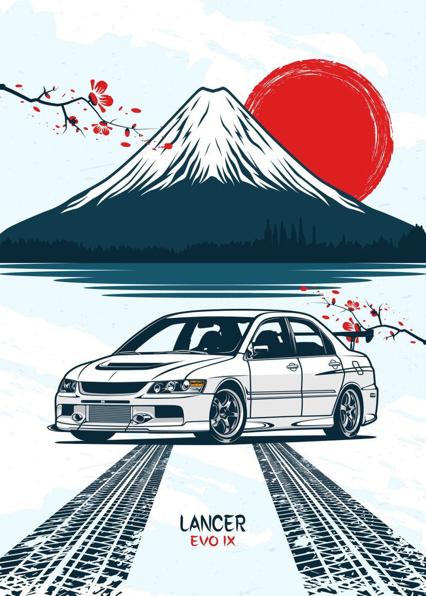 'Lancer Evolution 9' Poster, picture, metal print, paint by Faissal ...
