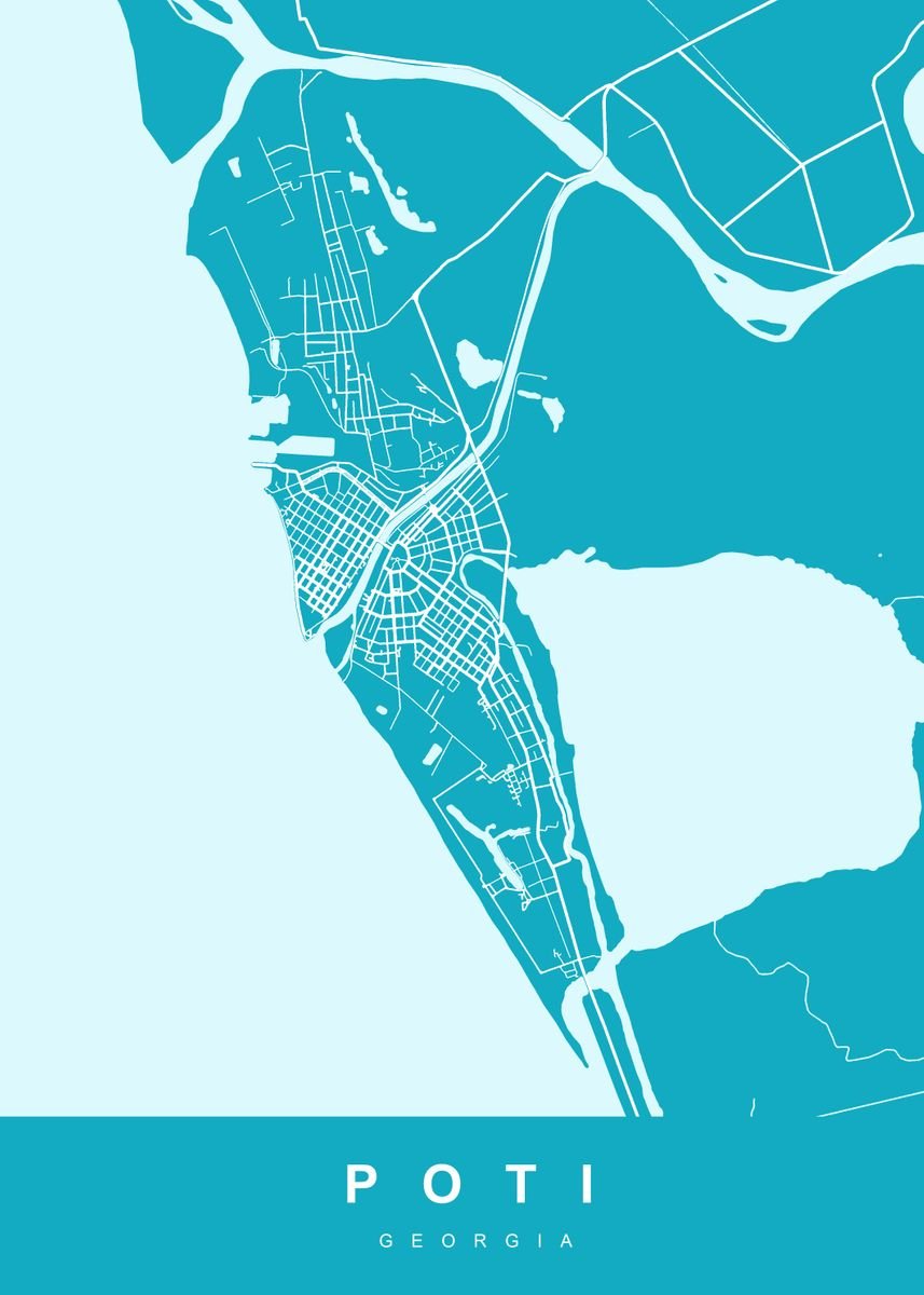 'POTI Map GEORGIA' Poster, picture, metal print, paint by UrbanMaps ...