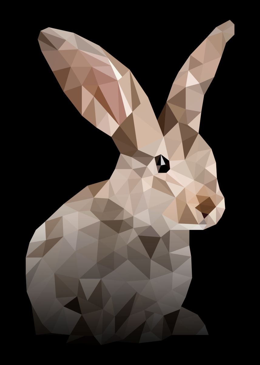 'Rabbit' Poster, picture, metal print, paint by dung nguyen | Displate