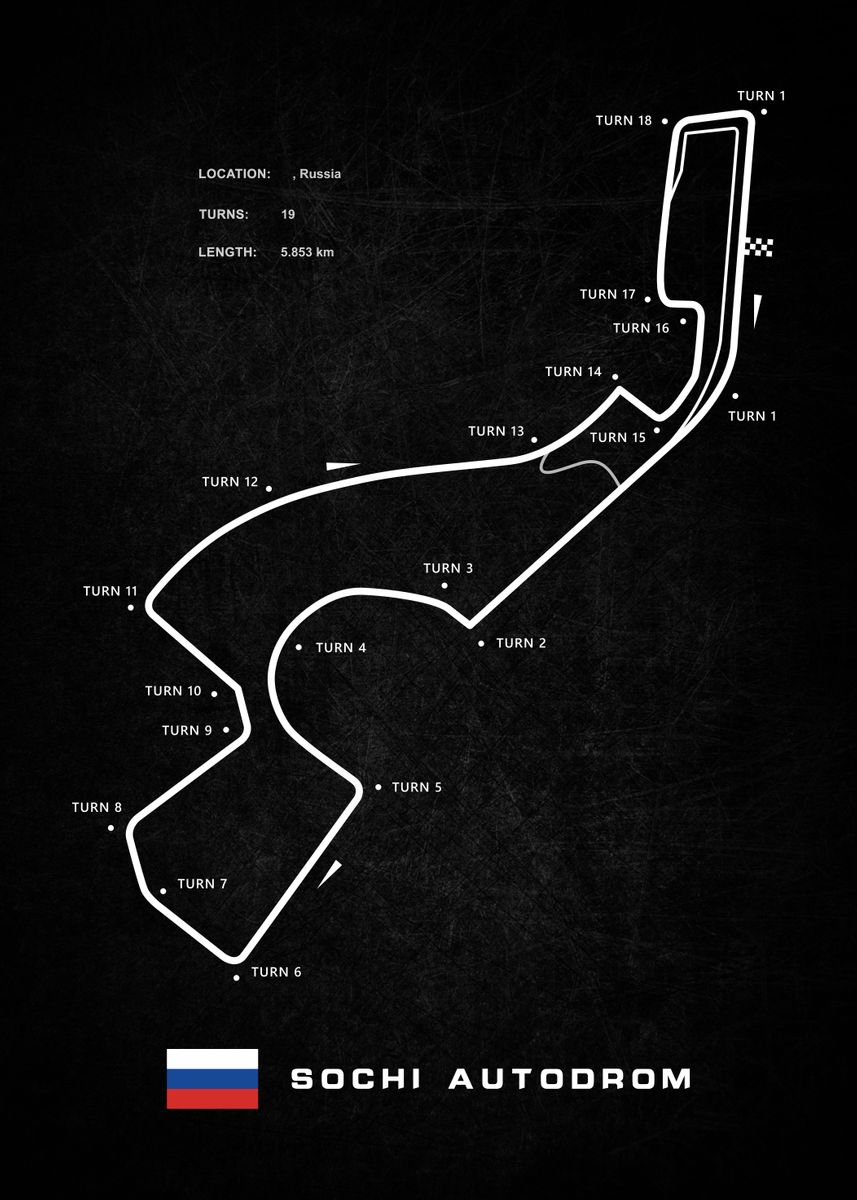 'Circuit Sochi Autodrom' Poster, picture, metal print, paint by Faissal ...