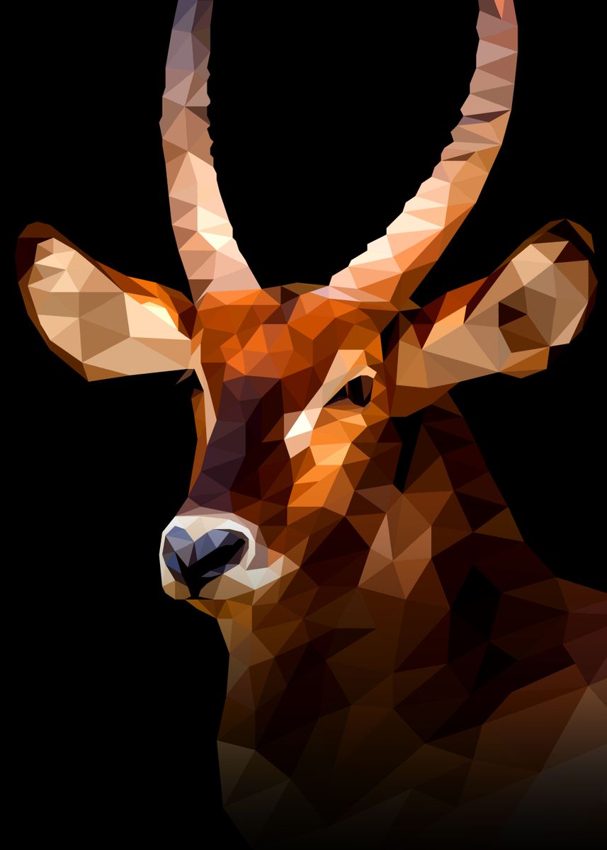 'Antelope' Poster, picture, metal print, paint by dung nguyen | Displate