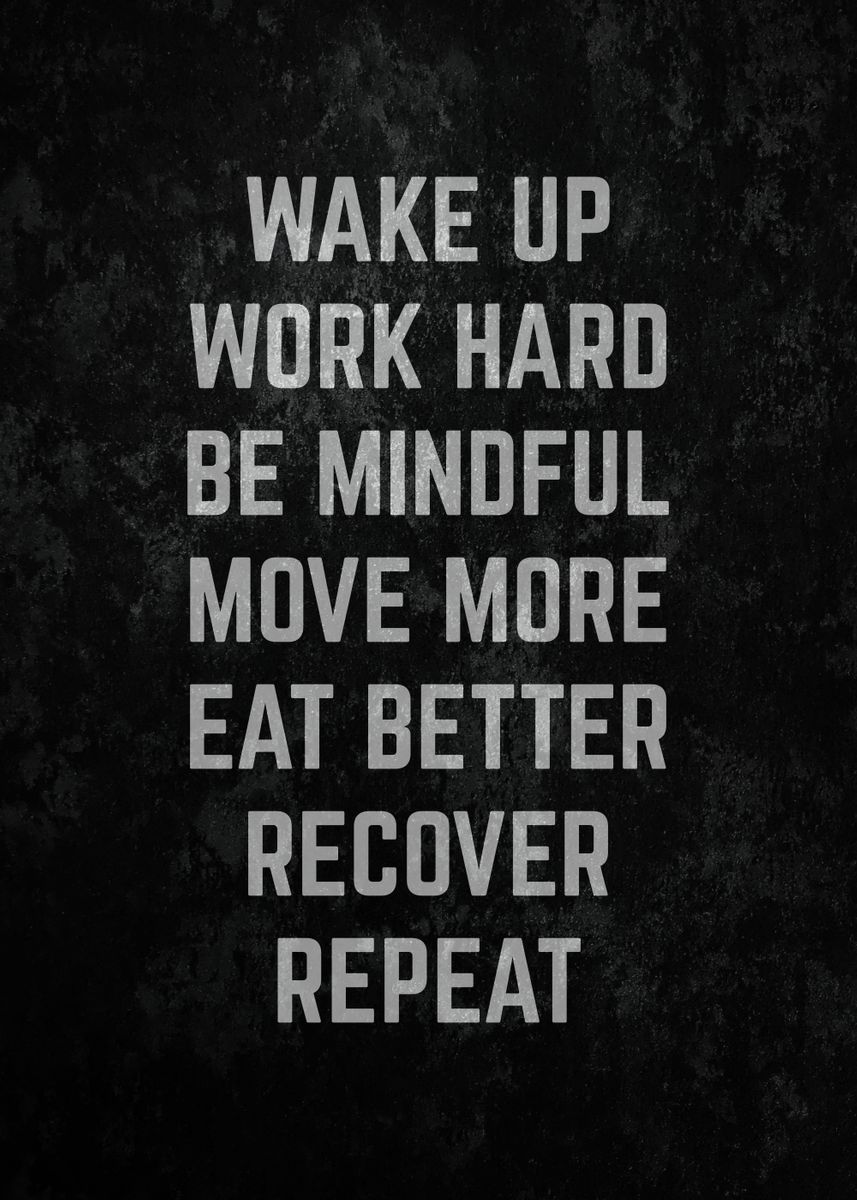 'Wake Up Work Hard' Poster, picture, metal print, paint by albran karan ...