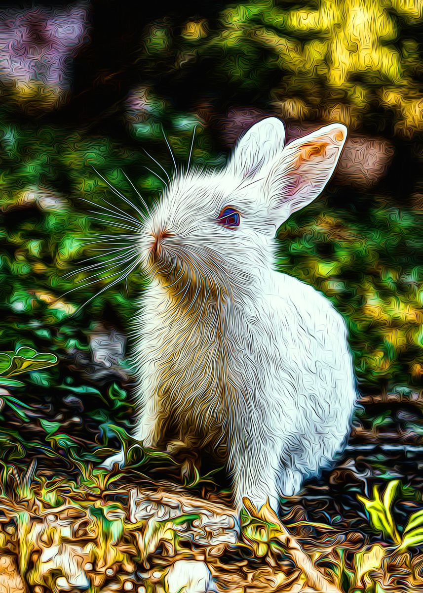 'Bunny' Poster, picture, metal print, paint by Tiker Arts | Displate