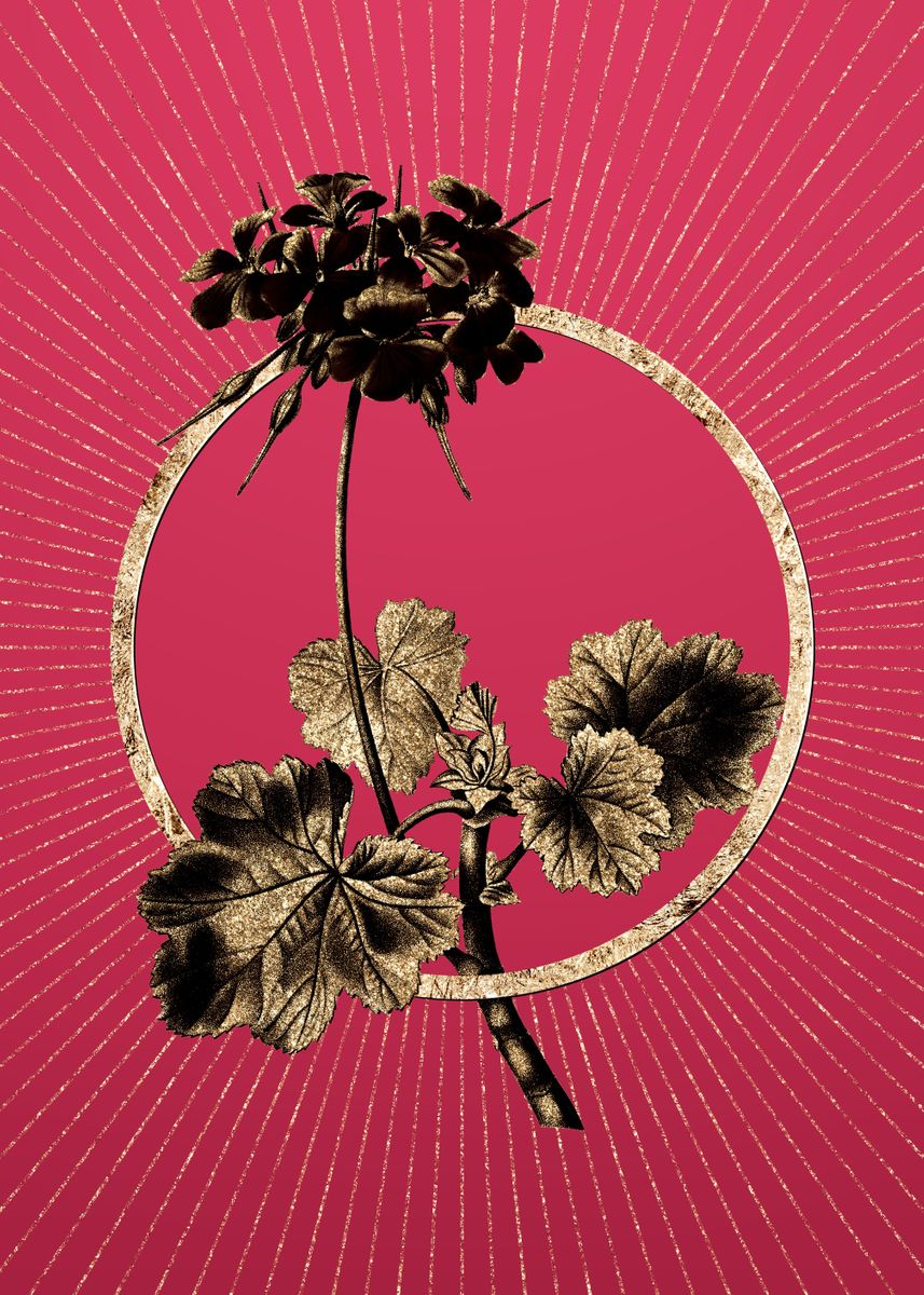 'Gold Scarlet Geranium' Poster, picture, metal print, paint by Holy ...