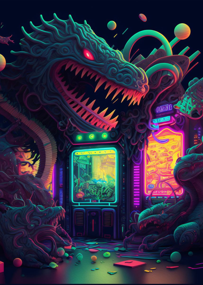 'Arcade Horror' Poster, picture, metal print, paint by Sorin Ilie ...