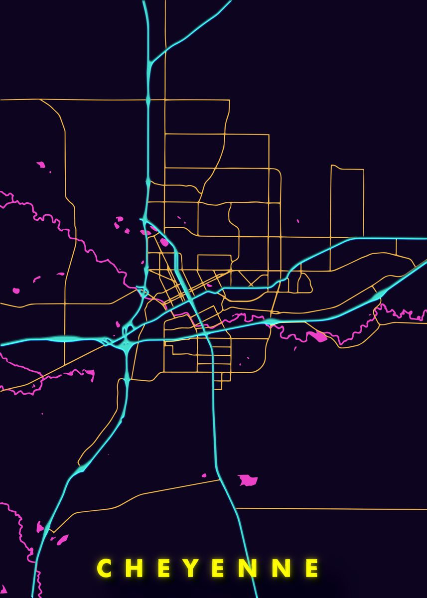 'Cheyenne WY USA ' Poster, picture, metal print, paint by Denis Siggers ...