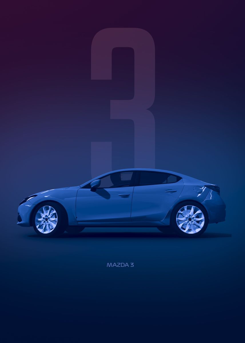 'Mazda 3' Poster, picture, metal print, paint by Basues | Displate