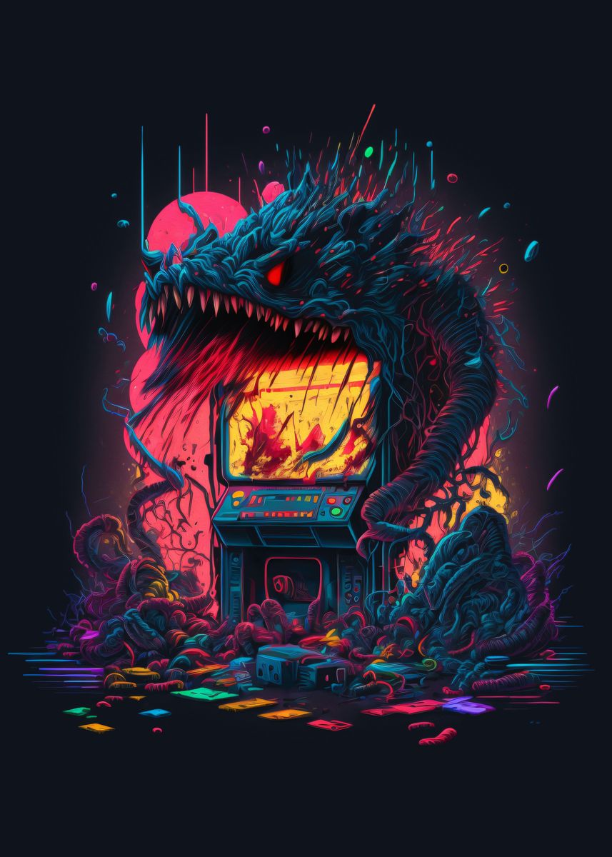 'Arcade Monsters' Poster, picture, metal print, paint by Sorin Ilie ...