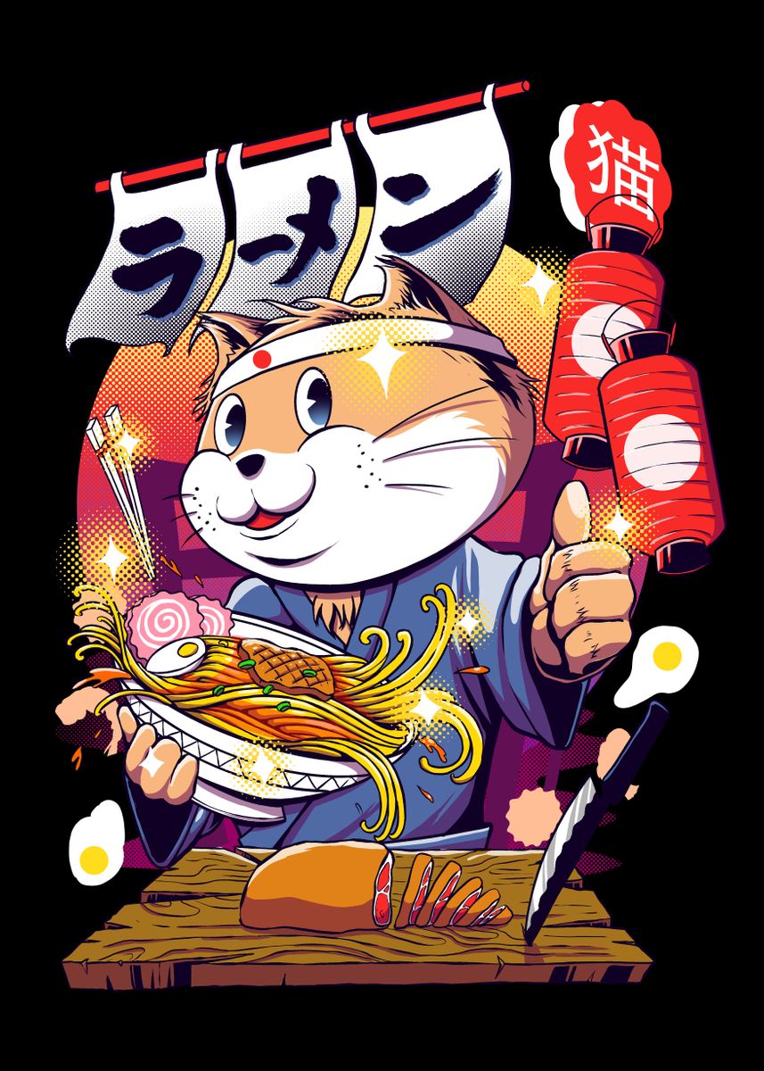 'Master of Ramen ' Poster, picture, metal print, paint by iqbal Garint ...