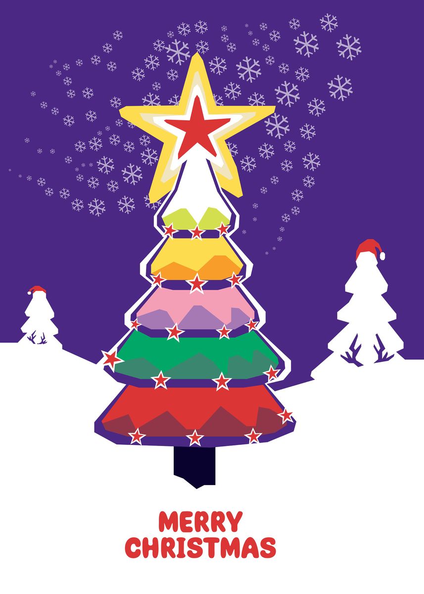 'Christmas Tree Poster' Poster, picture, metal print, paint by Muifatin ...