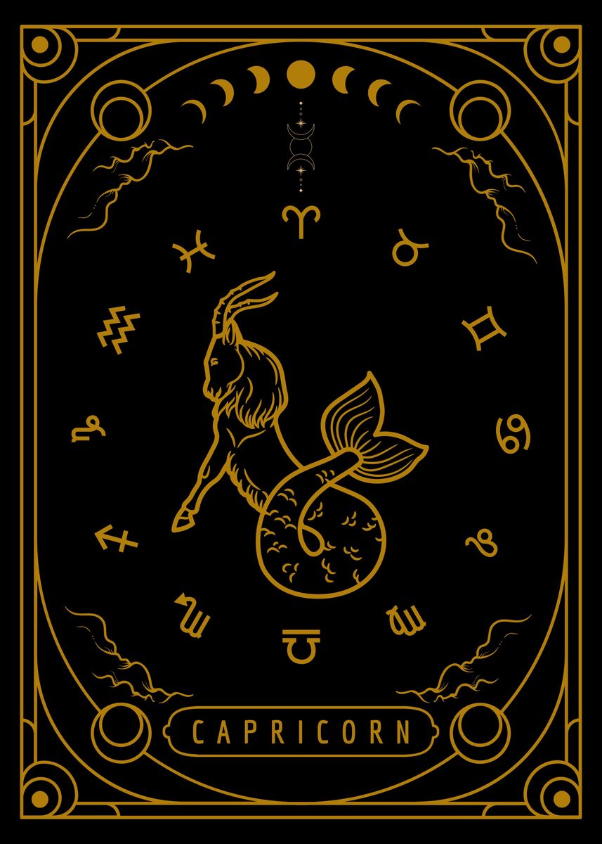 'Zodiac Card Capricorn' Poster, picture, metal print, paint by spartanz ...