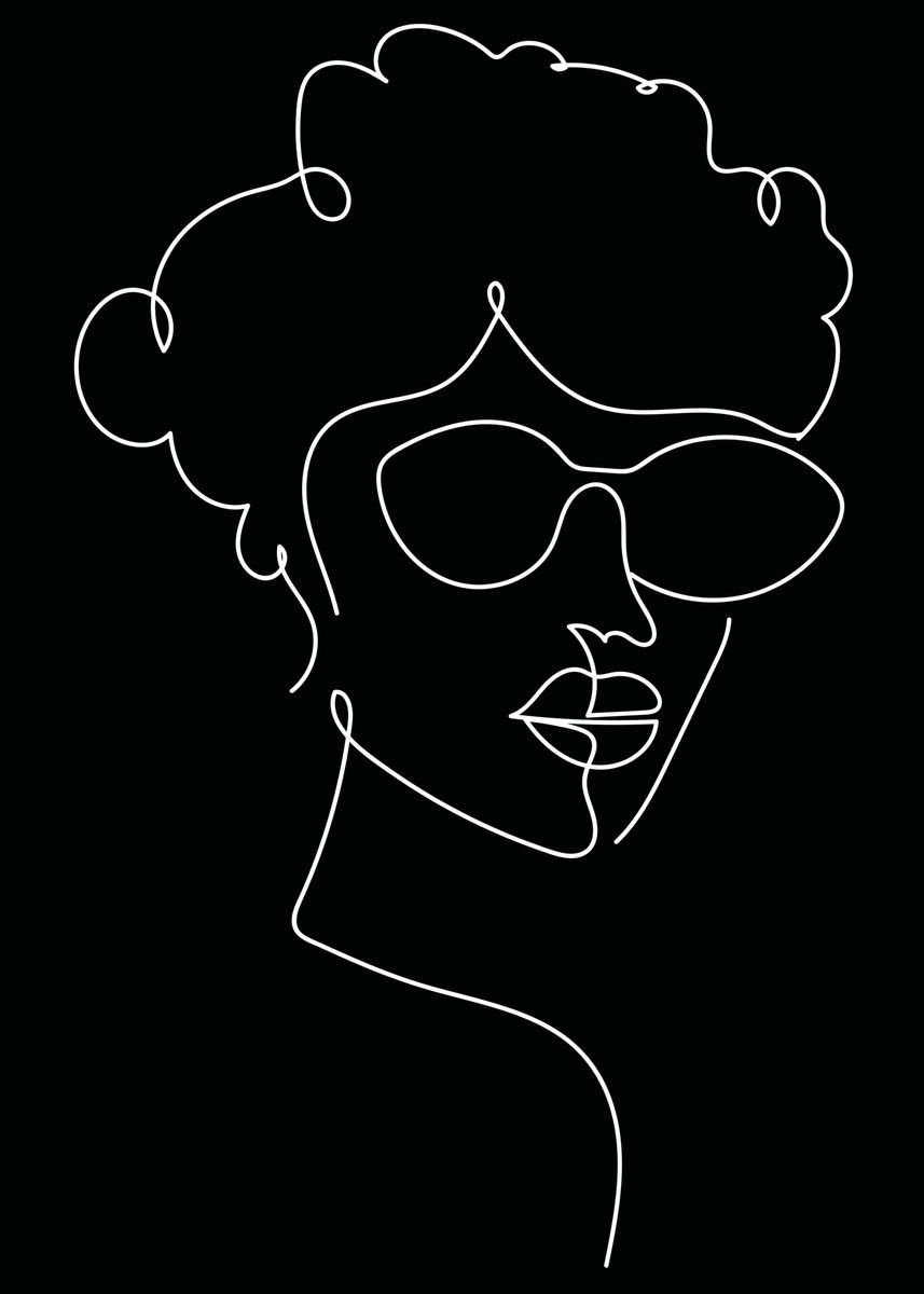 'One Line Art Woman' Poster by Color My Wall | Displate