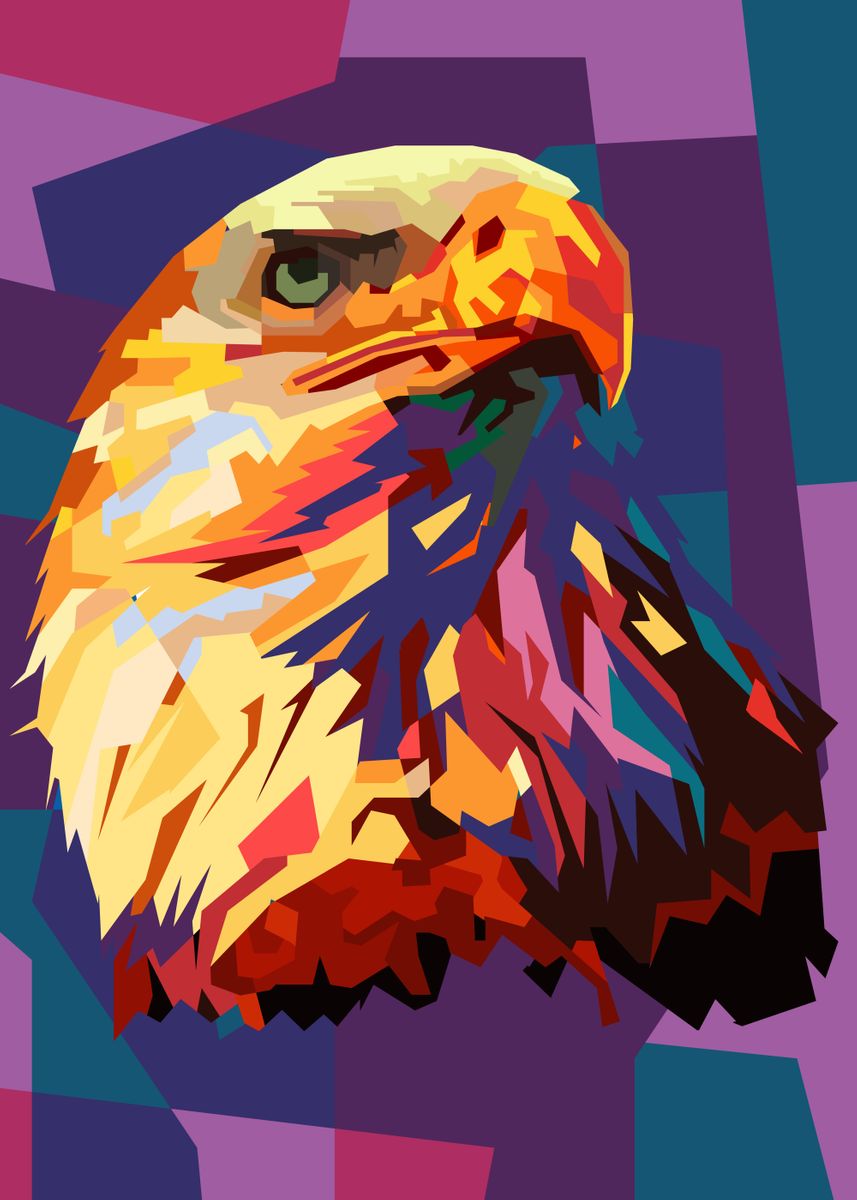 'Eagle Geometric' Poster, picture, metal print, paint by rustamaji rustamaji | Displate