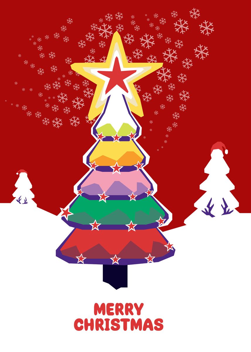 'Christmas Tree Poster' Poster, picture, metal print, paint by Muifatin ...