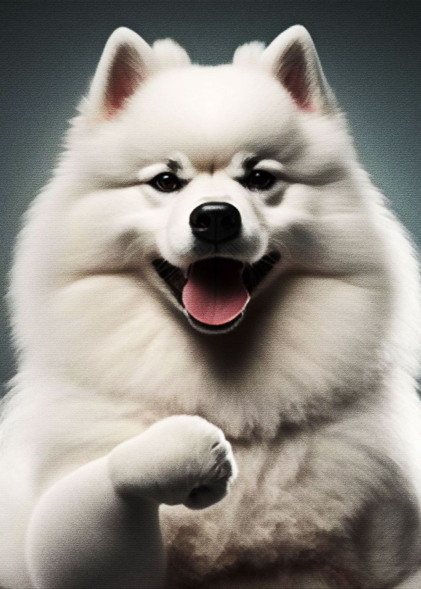 'White Dog' Poster, picture, metal print, paint by Coffee Design | Displate
