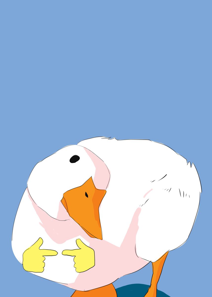 'shy duck' Poster, picture, metal print, paint by hafis ardiansyah | Displate