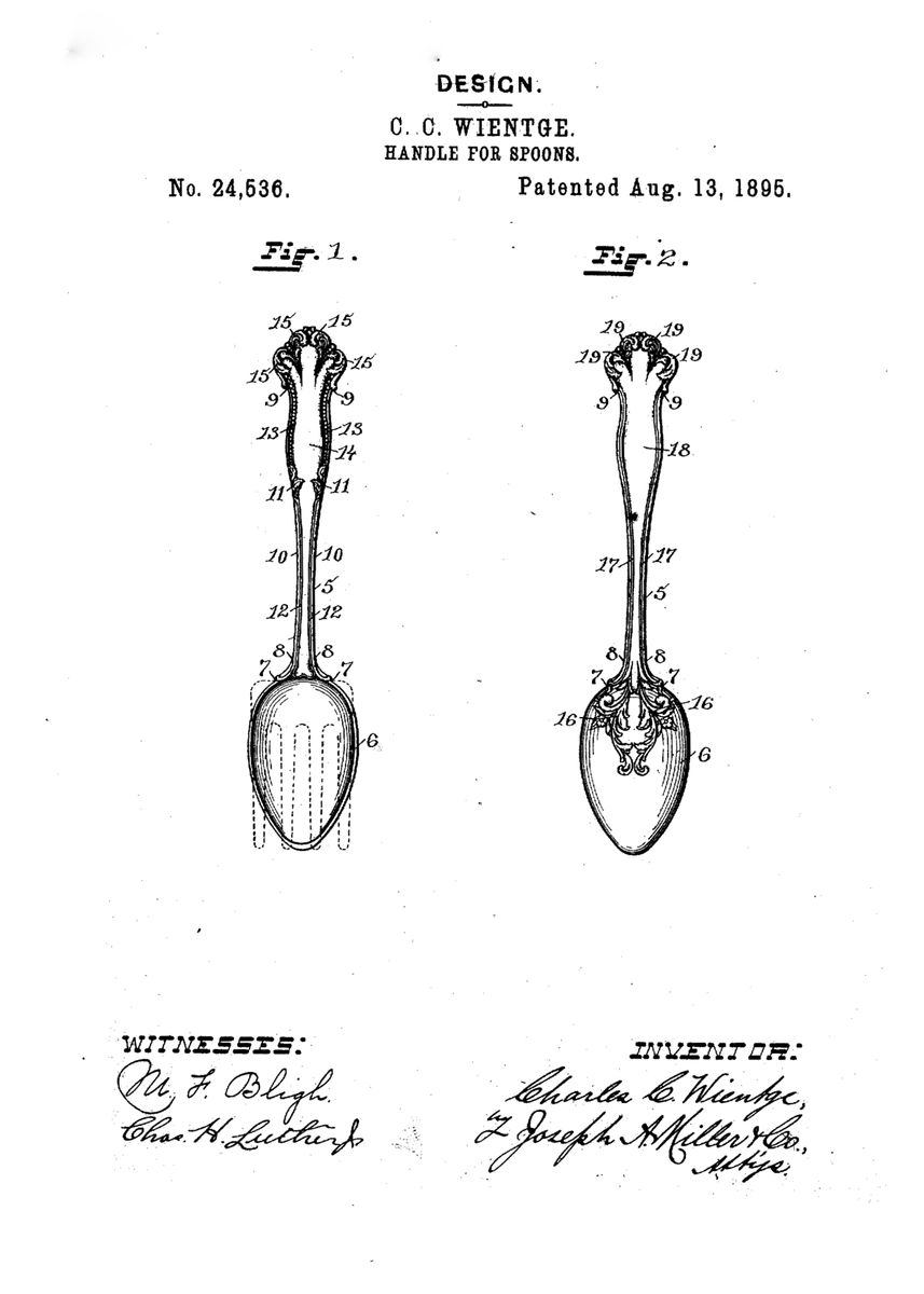 'Retro Spoon Handle Patent' Poster by symbolized | Displate