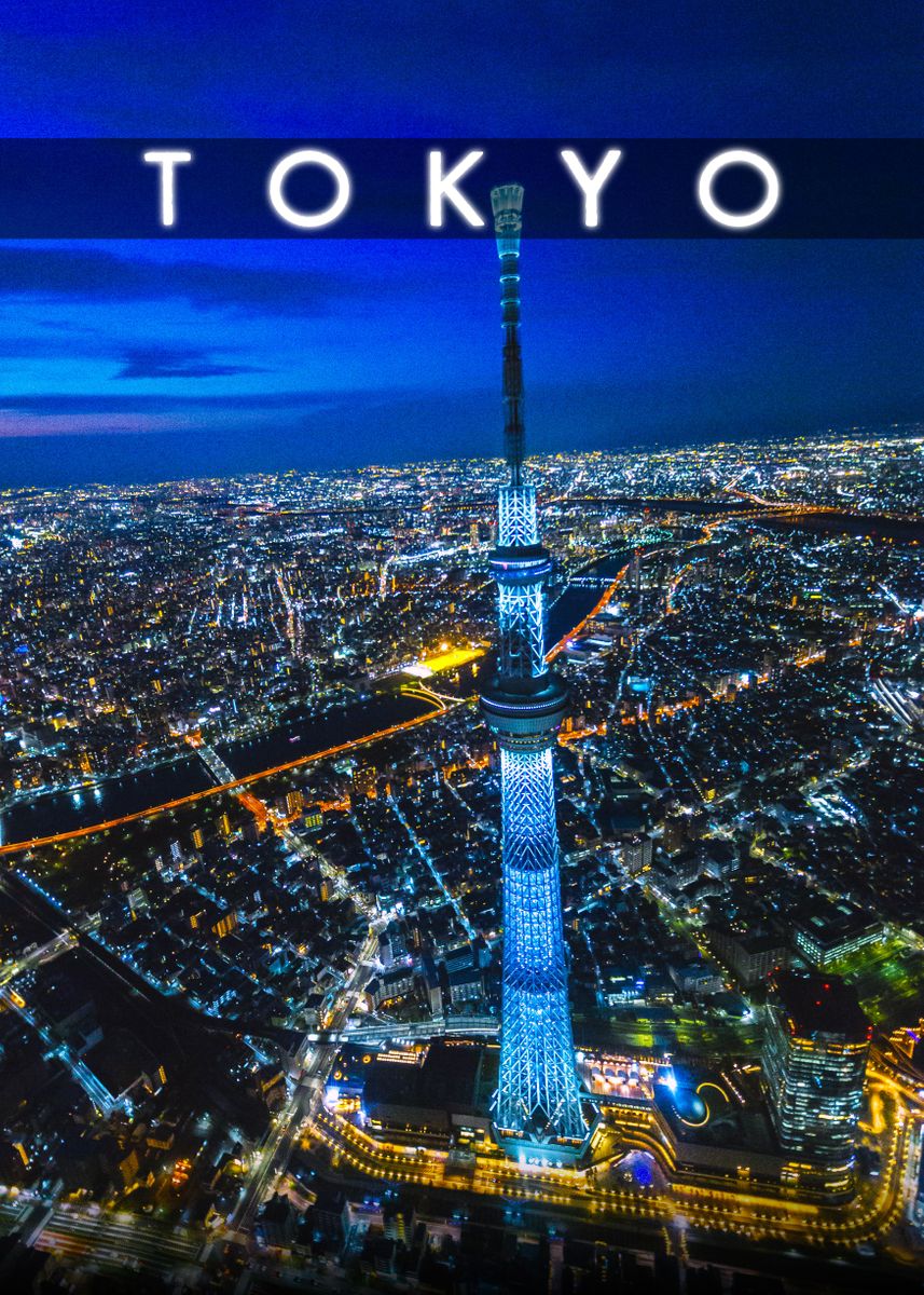 'Tokyo' Poster, picture, metal print, paint by crbn design | Displate