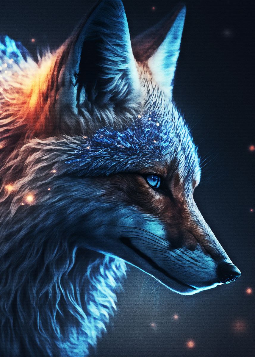 'Paint Fox' Poster, picture, metal print, paint by Muh Asdar | Displate