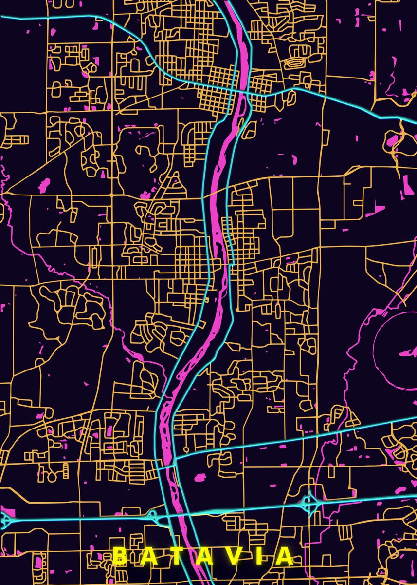 'Batavia IL USA ' Poster, picture, metal print, paint by Denis Siggers ...