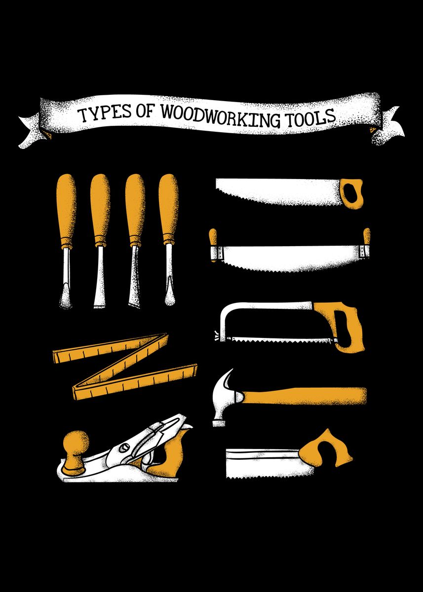 'Types Of Woodworking Tools' Poster by Hoodywoody | Displate