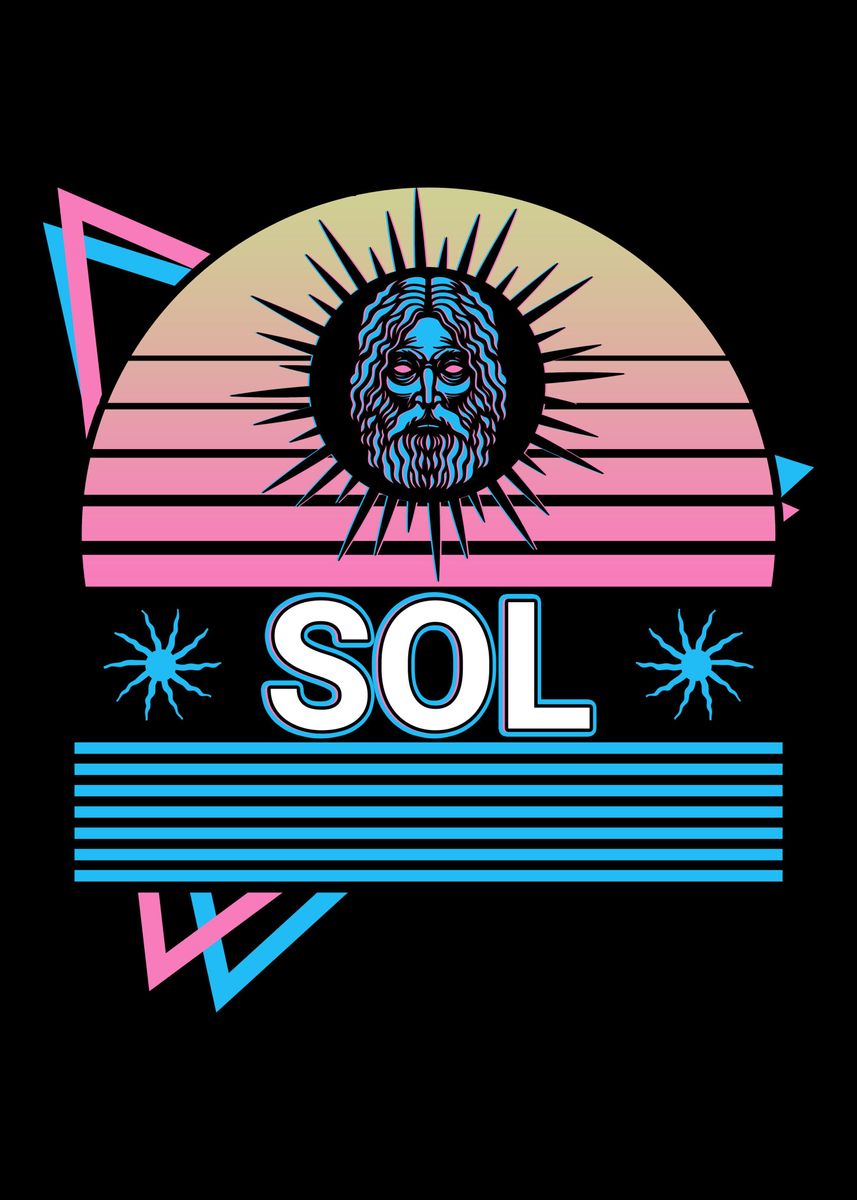 'Sol God Sun Ancient Roman ' Poster, picture, metal print, paint by ...