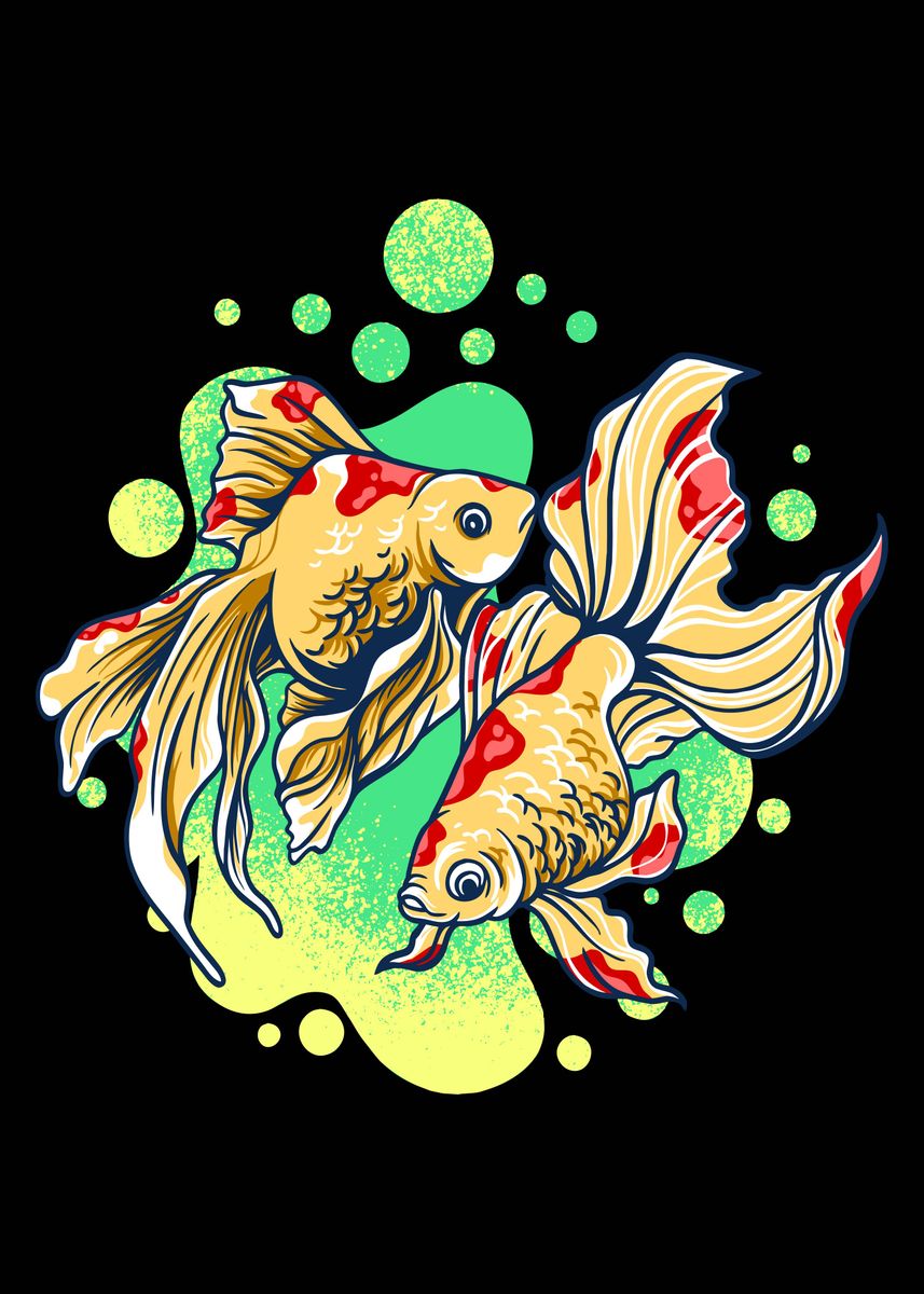 'Golden fish' Poster, picture, metal print, paint by Tran Duc Hieu ...
