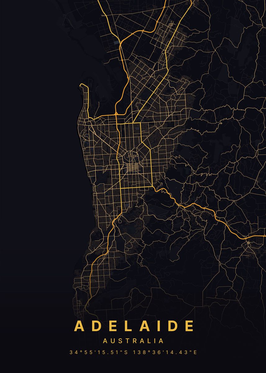 'Adelaide Australia' Poster, picture, metal print, paint by Kemi | Displate