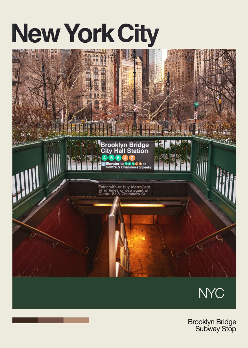 'New York Subway Stop NYC' Poster, picture, metal print, paint by ...