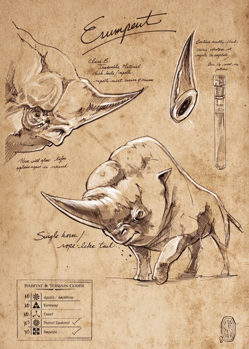 'Erumpent Note' Poster, picture, metal print, paint by Wizarding World ...