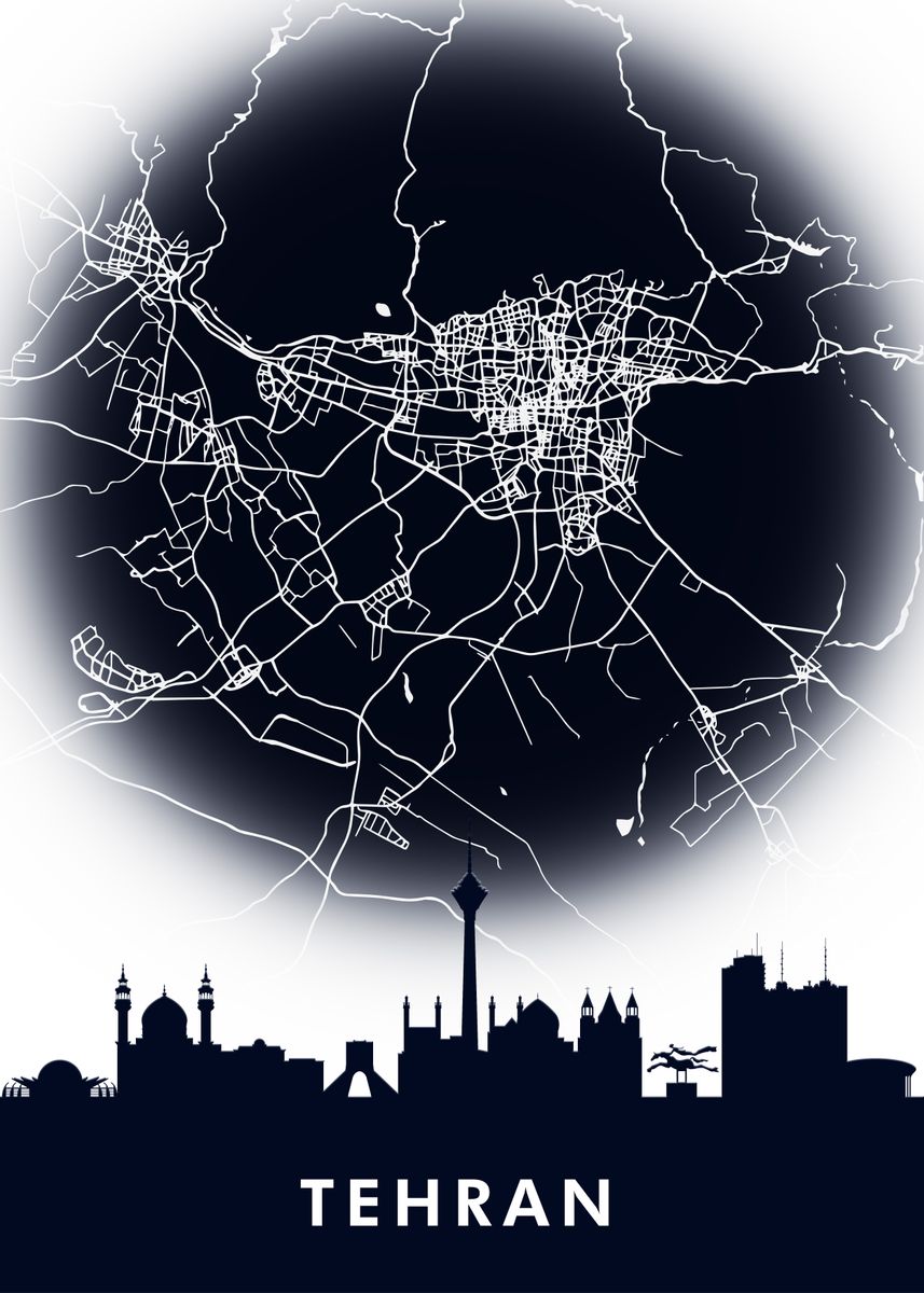 'Tehran Province Iran' Poster by Vincent Vorce | Displate