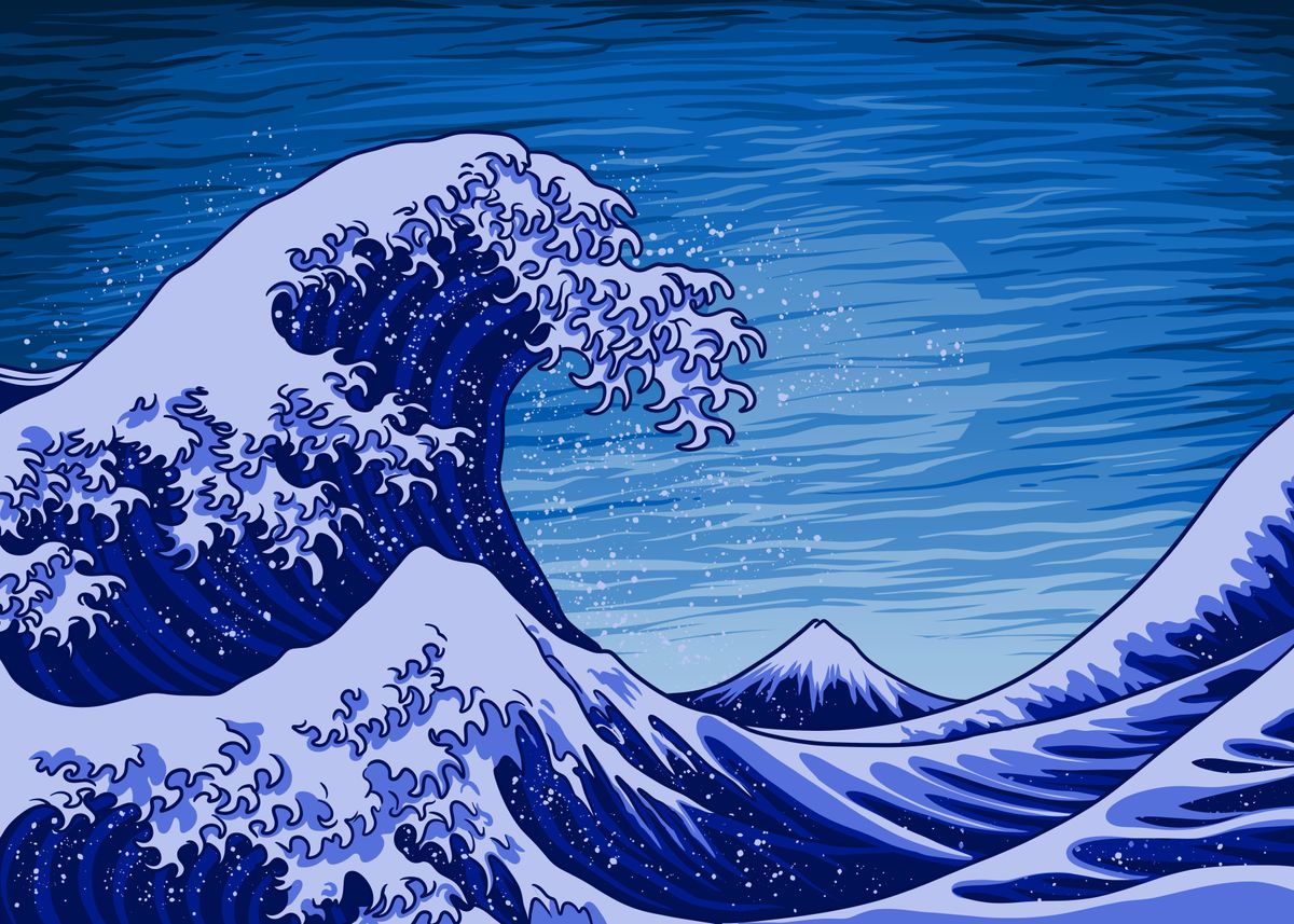 'Japanese wave' Poster by Arfan Artd | Displate