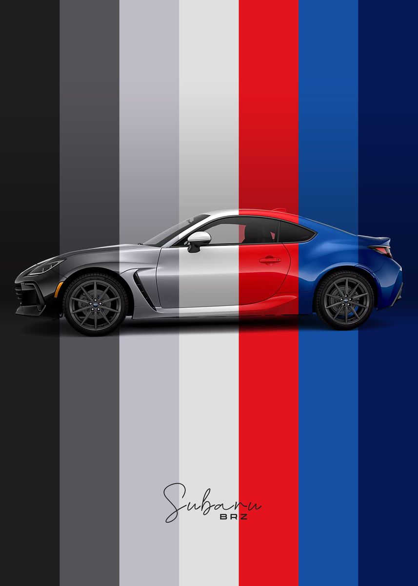 'subaru brz' Poster, picture, metal print, paint by pxlsm studio | Displate