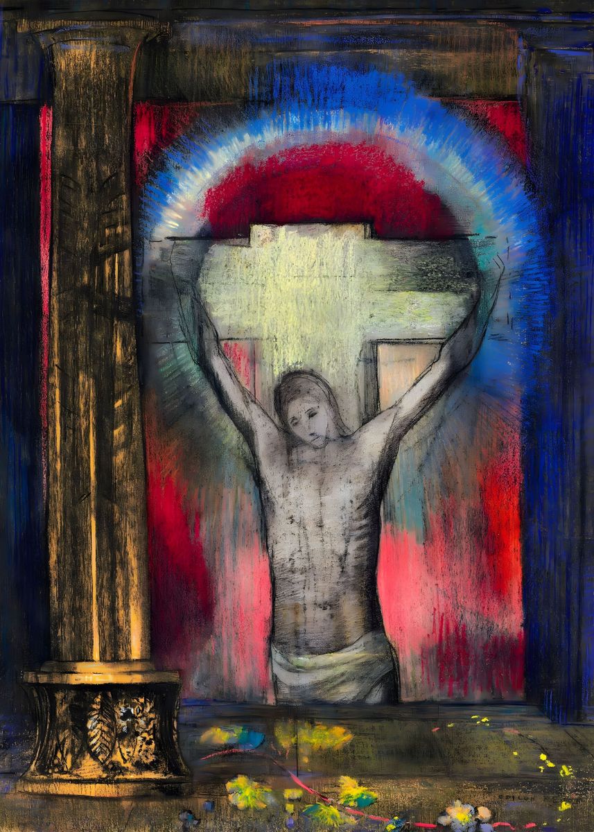 'Odilon Redon Le crucifix' Poster, picture, metal print, paint by ...